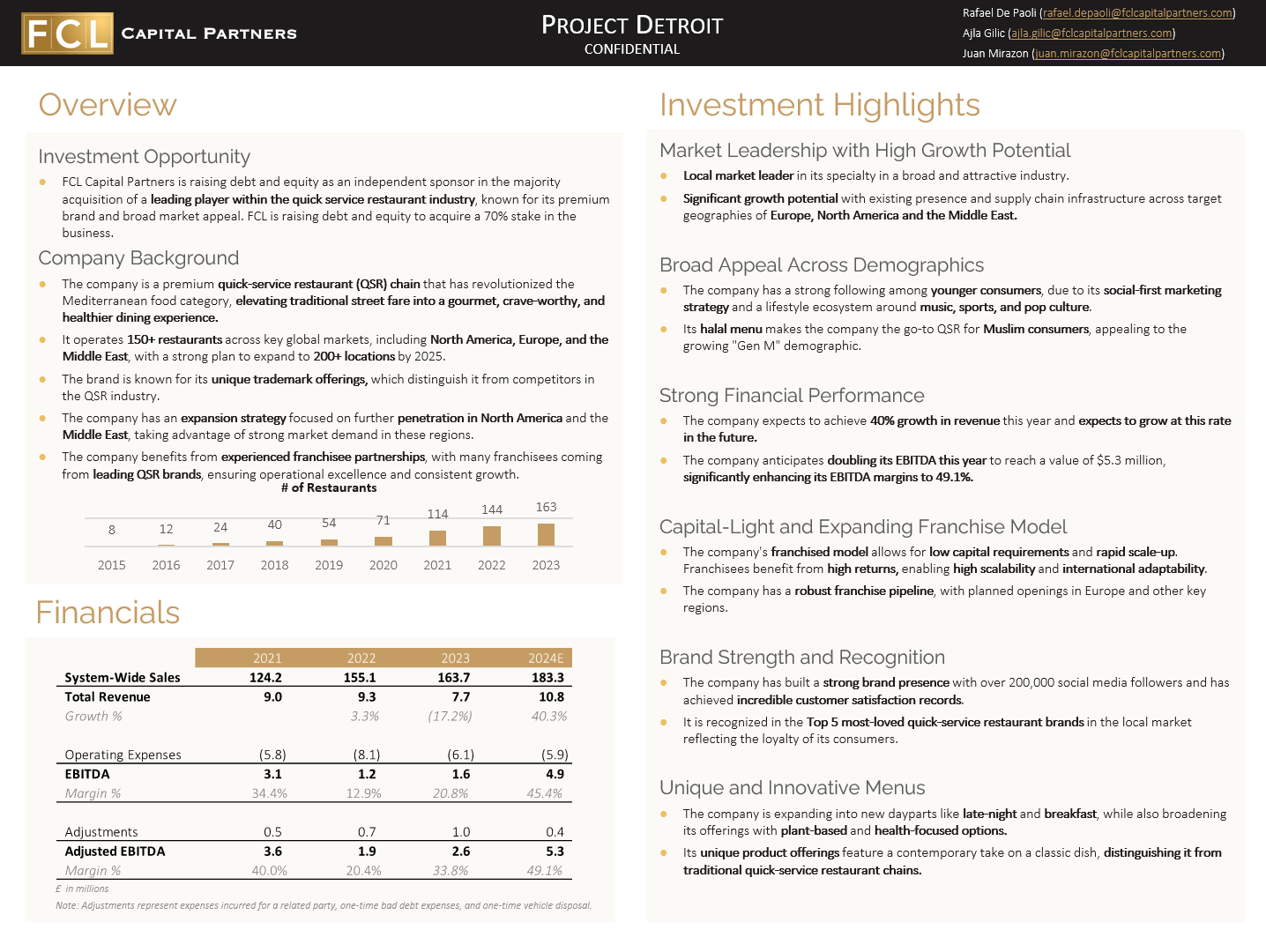 FCL Capital Partners Team | Project Detroit Teaser